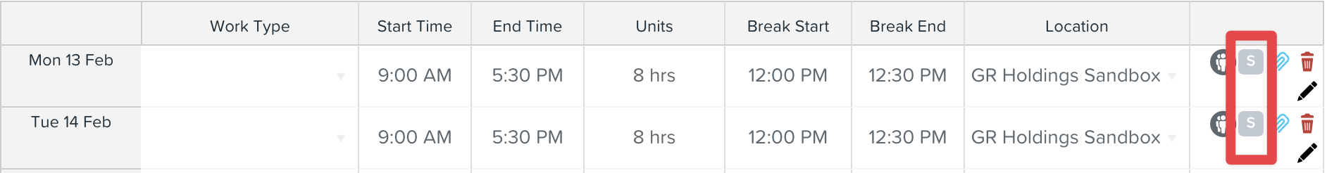 Editing Your Timesheet – Home Page