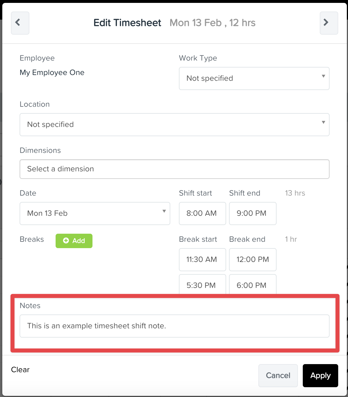 Editing Your Timesheet – Home Page