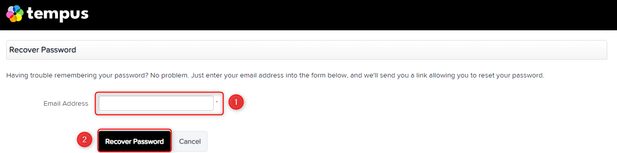 Logging into Tempus - Forgot Password – Home Page