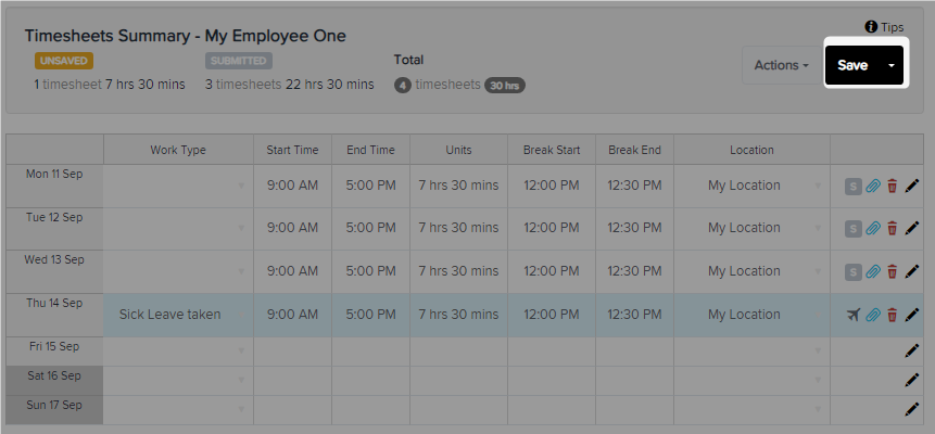 Managing Leave Requests in the Timesheet – Home Page