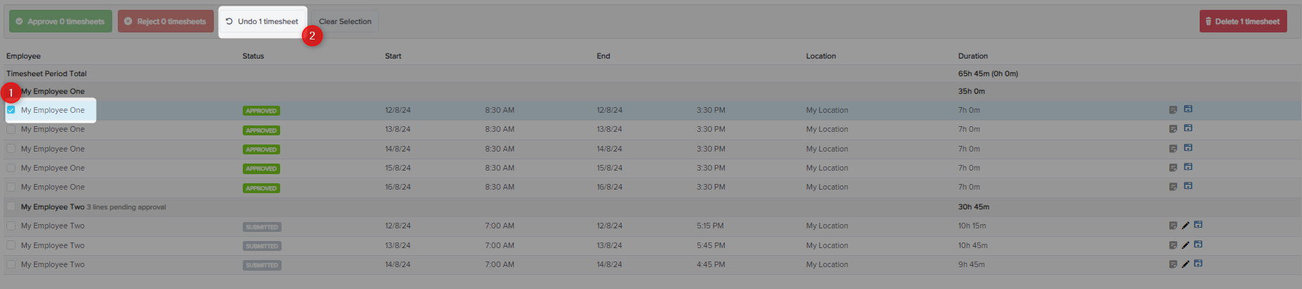 Approving Timesheets Ready For Payroll Processing – Home Page