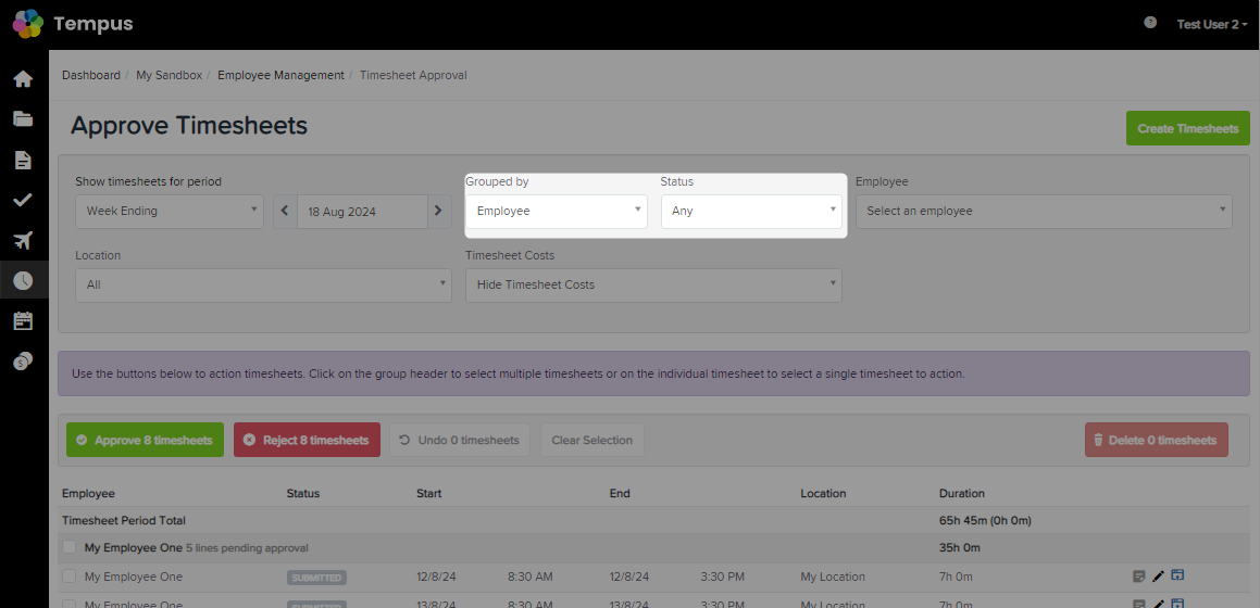 Approving Timesheets Ready For Payroll Processing – Home Page