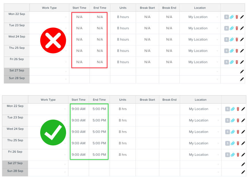 Editing Your Timesheet – Home Page