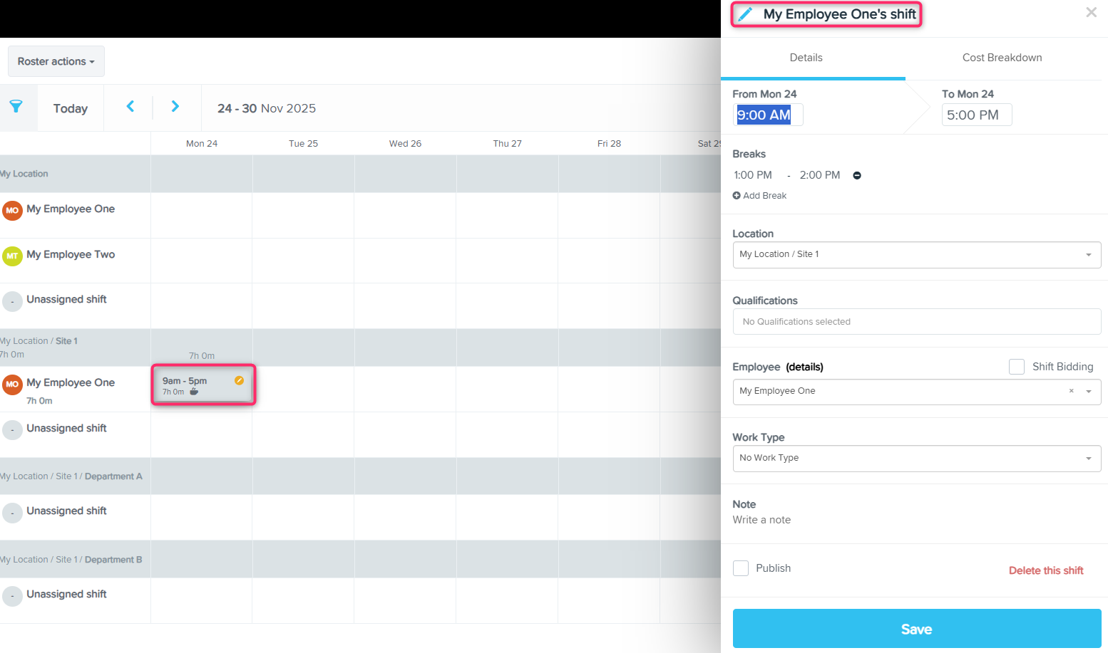 Creating Your Roster – Home Page